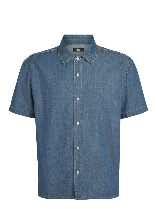 Paige Denim Short-sleeve Soliman Shirt - Blue