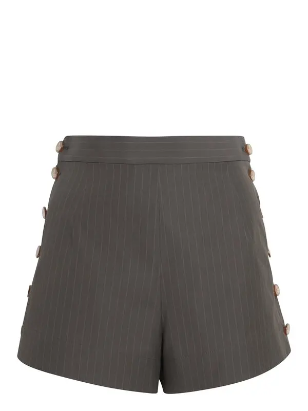VIVIENNE WESTWOOD Cotton Pinstripe Elle Shorts - Green