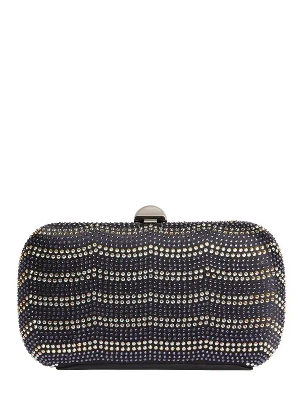 Rodo Embellished Wave Clutch - Silver