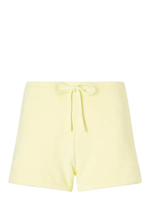 Hunza G Embroidered Cotton-terry Shorts - Yellow