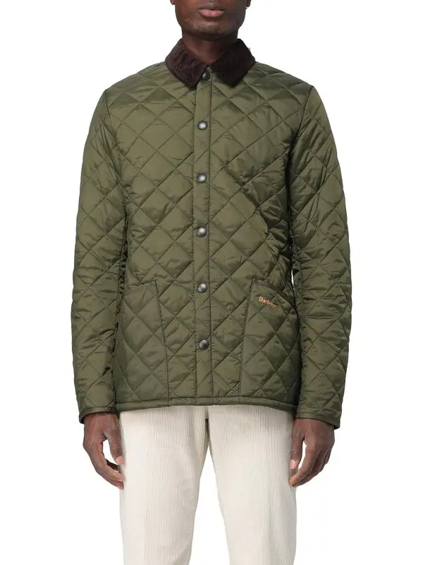 Barbour Heritage Liddesdale Quilted Jacket With Velvet Collar - Olive