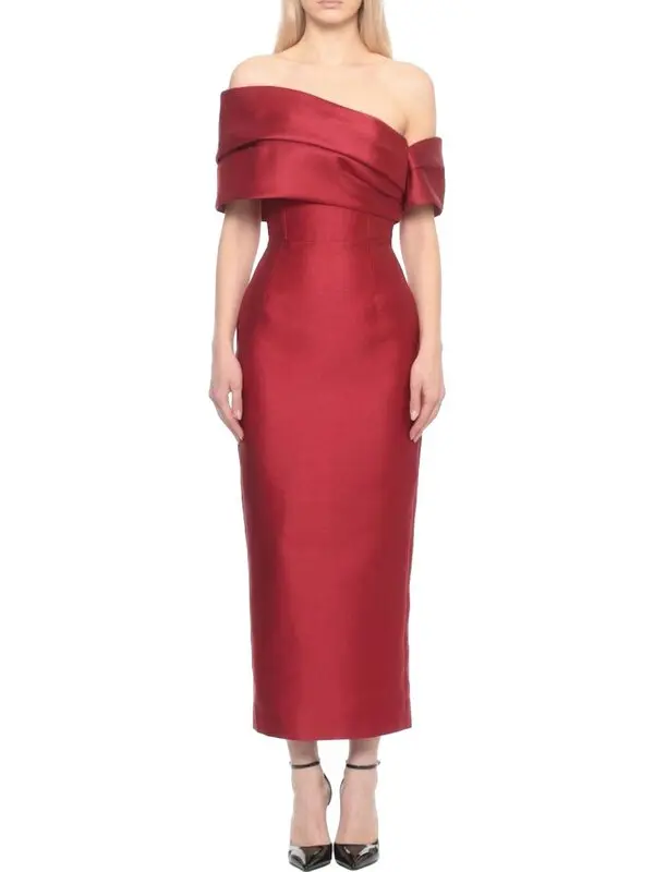 Solace London Midi Dress - Red