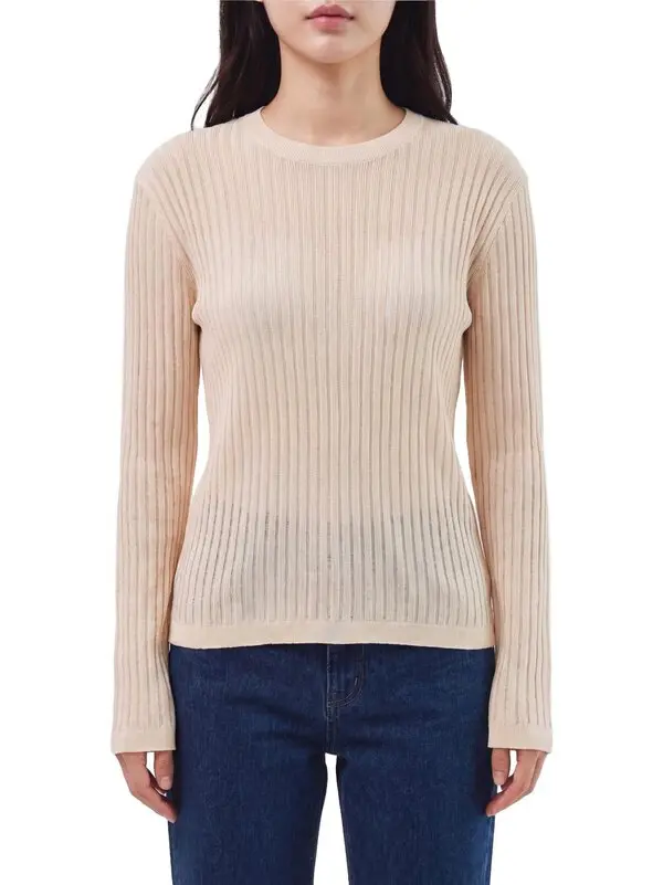 Loulou De Saison Ribbed Viscose Knit Top - Pink