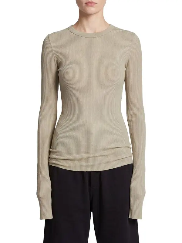 Rick Owens Viscose And Silk Knit Top - Sand