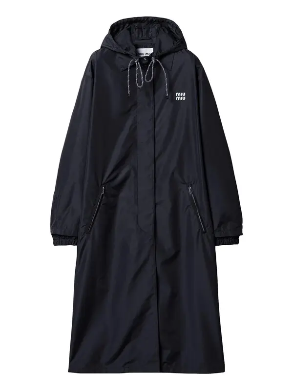 Miu Miu Technical Hooded Coat - Blue