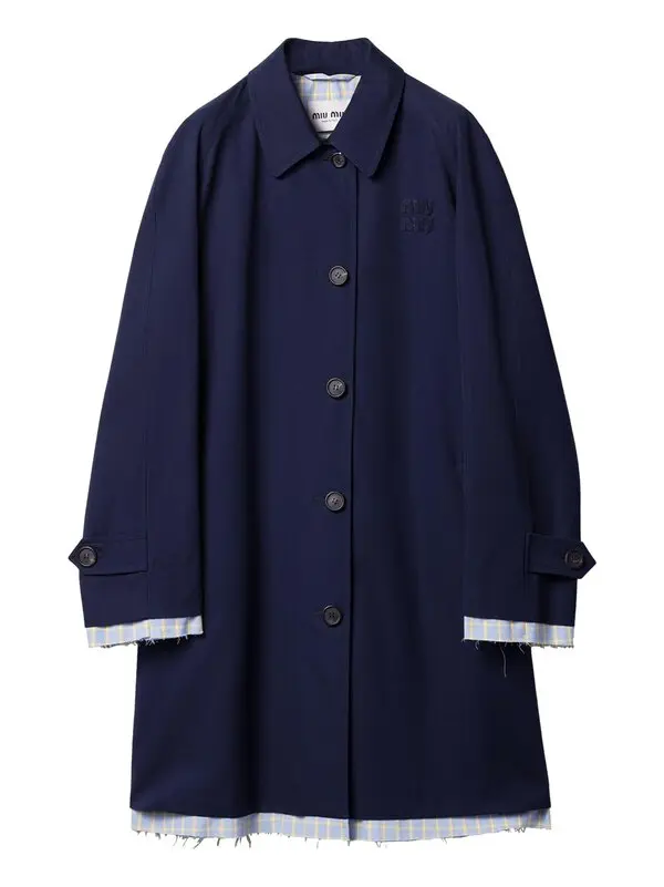 Miu Miu Cotton Poplin Coat - Blue