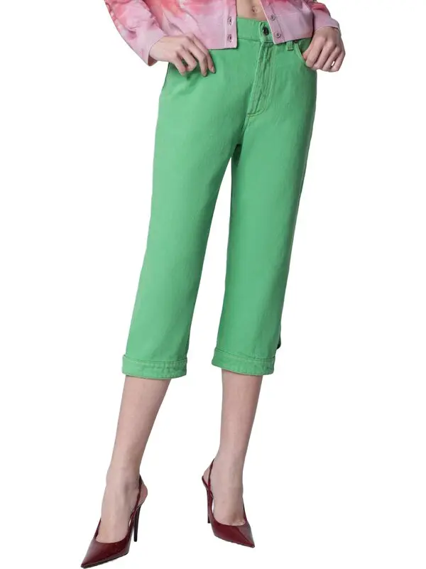 Versace Cropped Capri Jeans - Green