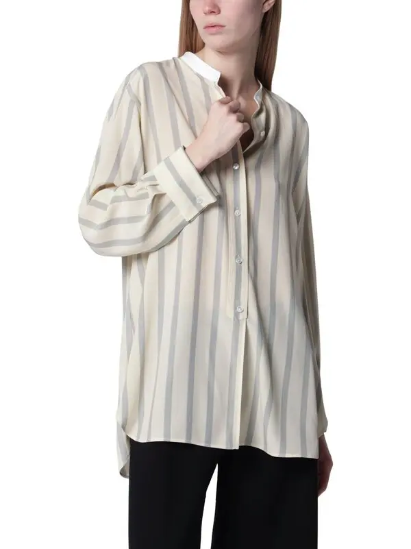 THE ROW Falco Striped Silk Shirt - White