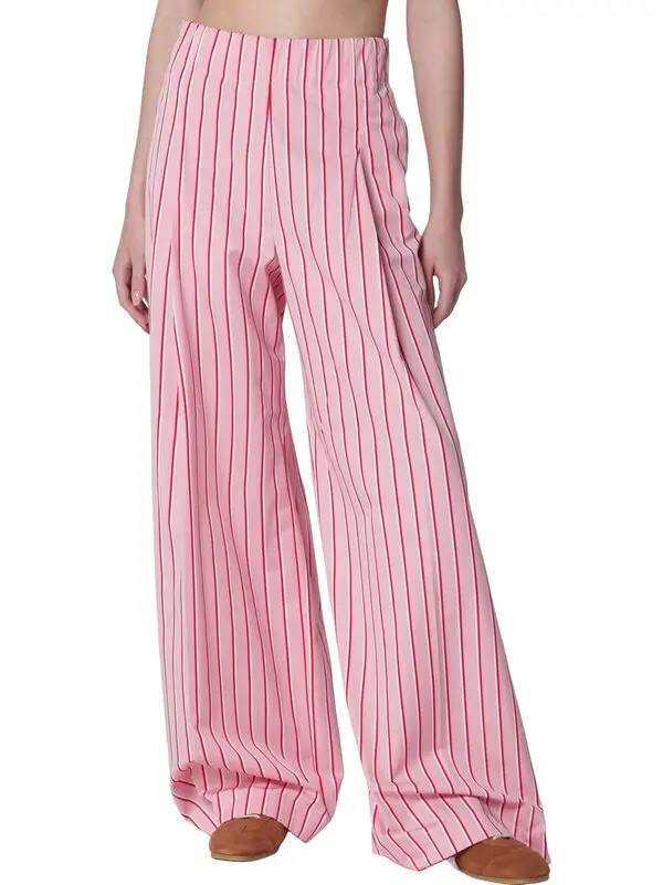 Dries Van Noten Striped Wide Leg Trousers - Pink