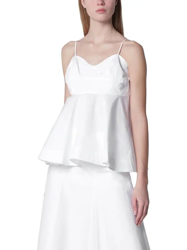 RÓHE Optical Peplum Bustier - White