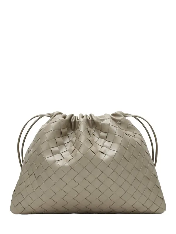 Bottega Veneta Medium Pouch With Intrecciato Pattern - Beige
