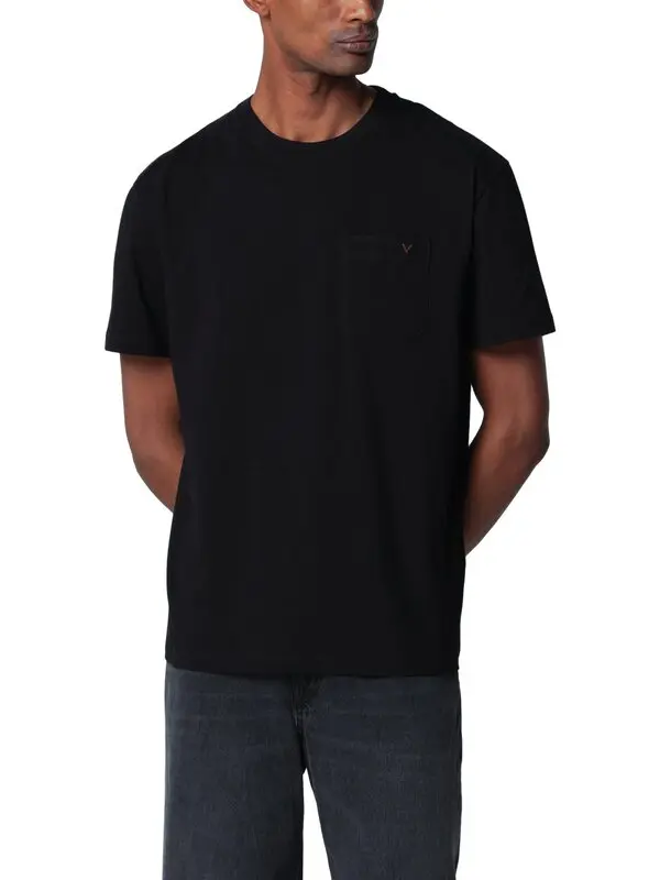 Valentino Garavani Cotton T-shirt With Vgold - Black
