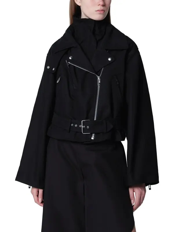 Alaïa Cotton Biker Jacket - Black