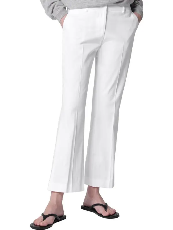 PT TORINO Mid-rise Flared Cotton Trousers - White