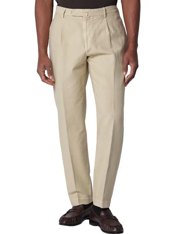 SANTANIELLO Cru Cotton And Linen Trousers - White