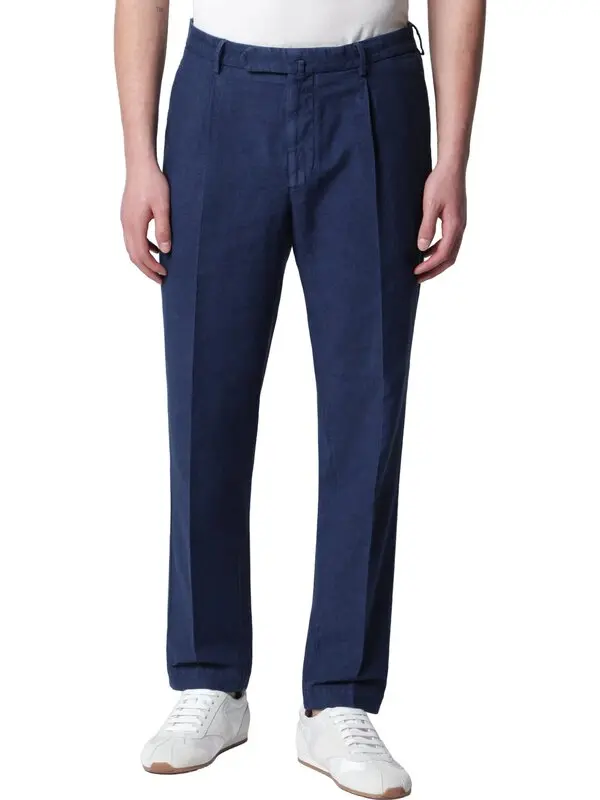 SANTANIELLO Cotton And Linen Trousers - Blue