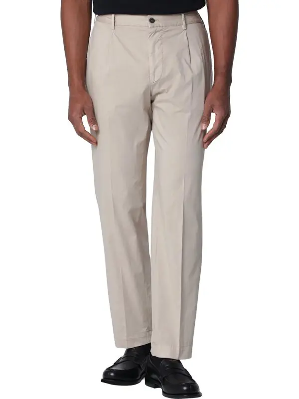 SANTANIELLO Cotton Blend Trousers - Beige