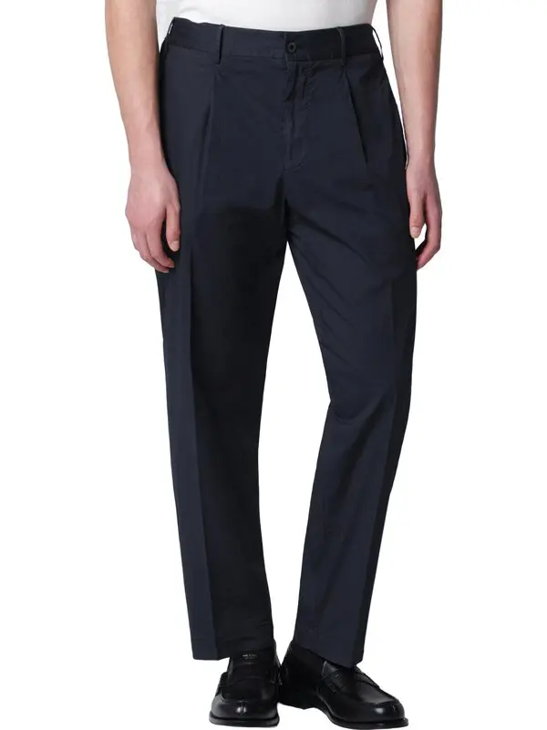 SANTANIELLO Cotton-blend Trousers - Blue