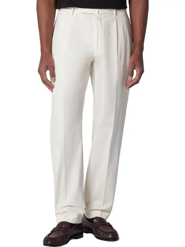 SANTANIELLO Cotton-blend Trousers - White