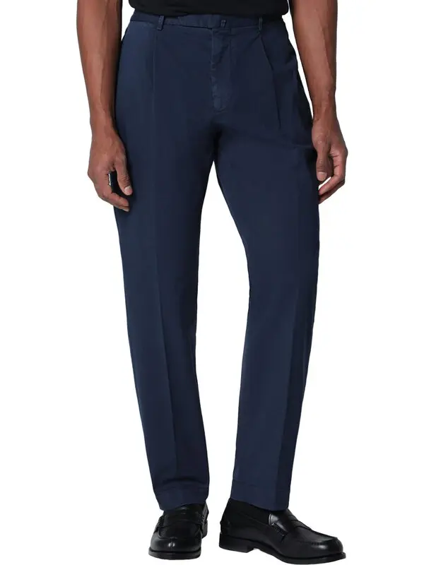 SANTANIELLO Cotton Blend Trousers - Blue
