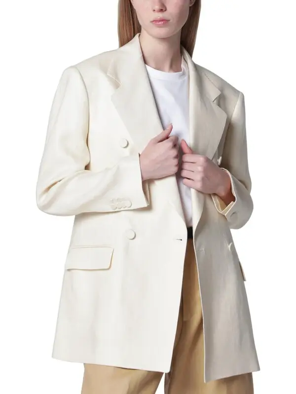Tagliatore Linen Single-breasted Blazer - Beige