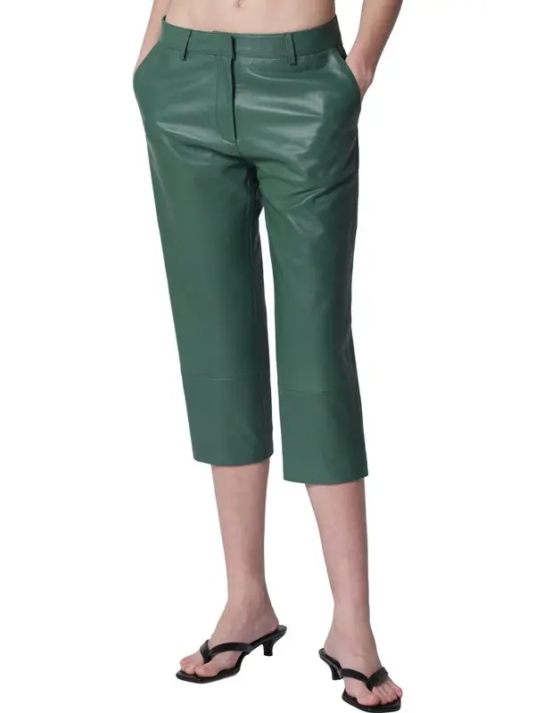 THE FRANKIE SHOP Olivet Wide-leg Faux Leather Trousers - Green
