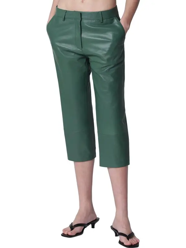 THE FRANKIE SHOP Olivet Wide-leg Faux Leather Trousers - Green