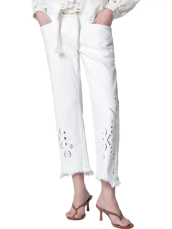 Isabel Marant Alison Kick Flare Cropped Jeans - White