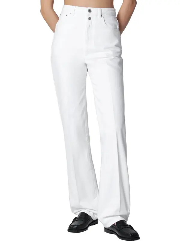 LEMAIRE High-waisted Straight-leg Jeans With Belt - White