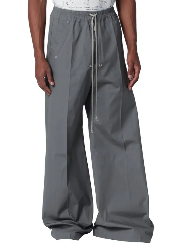 Rick Owens Wide Leg Cotton Trousers - Grey