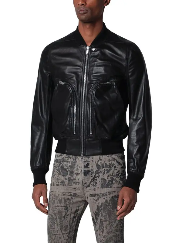 Rick Owens Bauhaus Flight Leather Jacket - Black