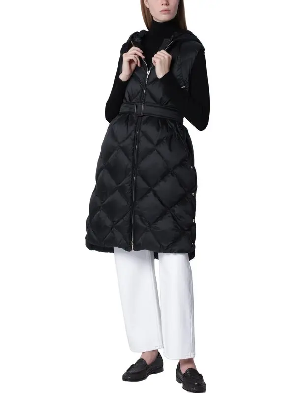 Max Mara Belted Quilted Down Jacket - Beige