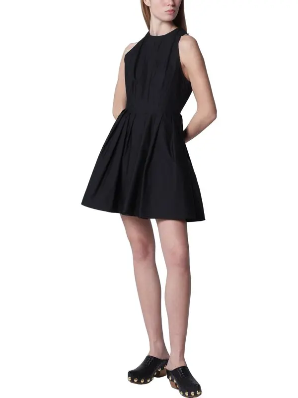 Sportmax Sleeveless Short Cotton Fit & Flare Dress - Black