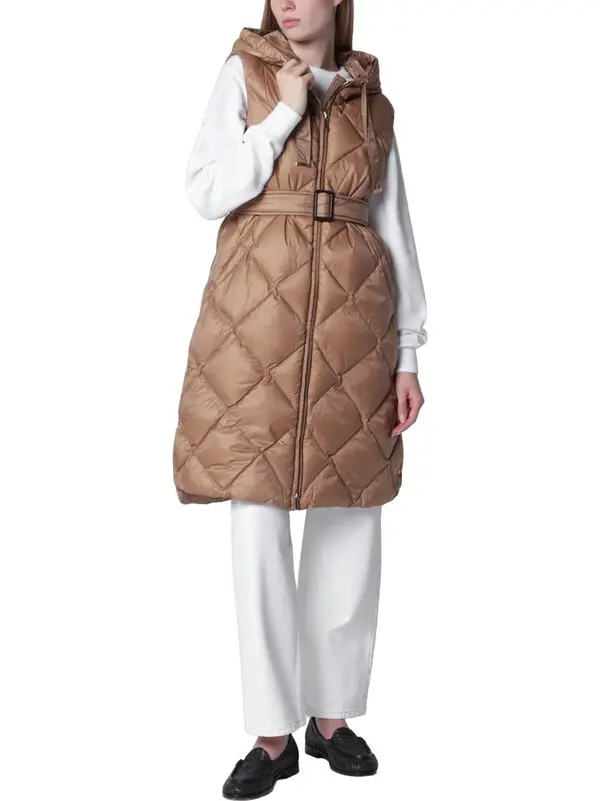 Max Mara Belted Down Jacket - Beige