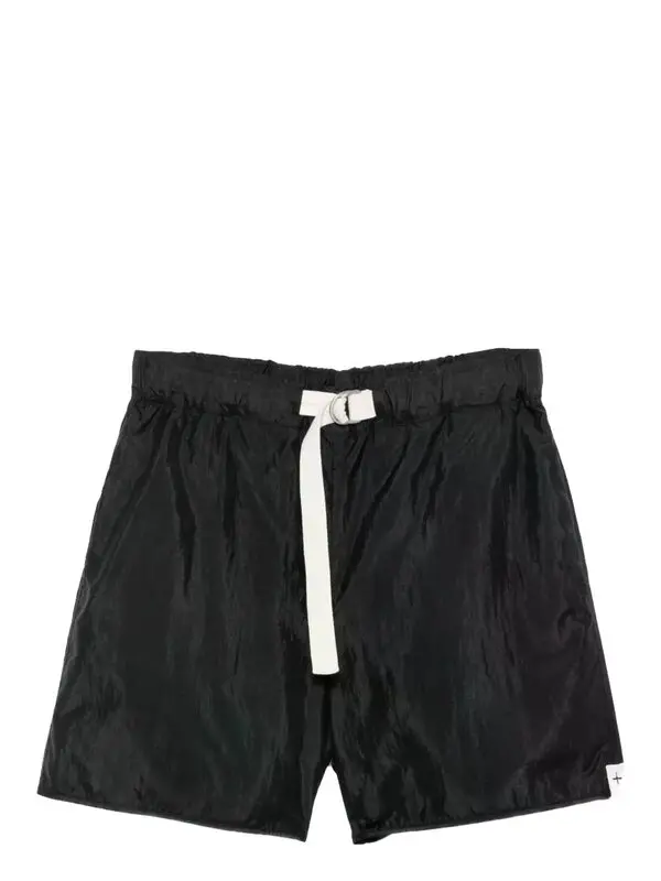 JIL SANDER Belted Crinkled Shorts - Black
