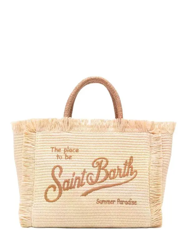 MC2 SAINT BARTH Colette Embroidered Tote Bag - Neutrals
