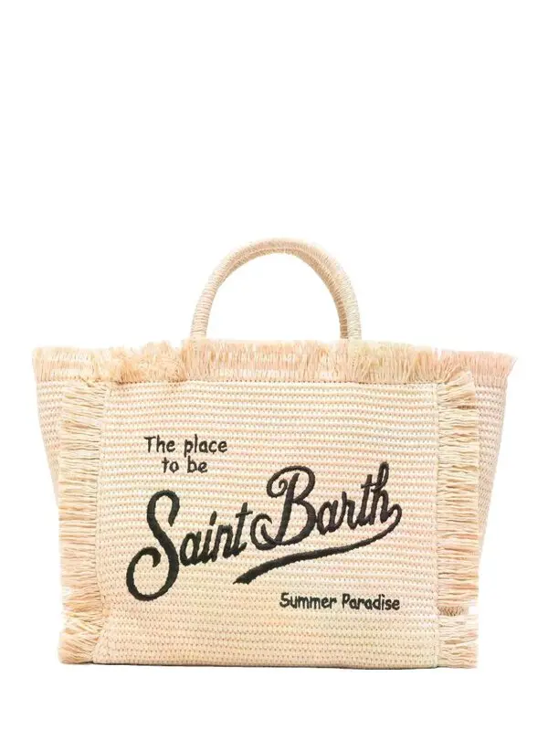 MC2 SAINT BARTH Colette Embroidered Tote Bag - Neutrals