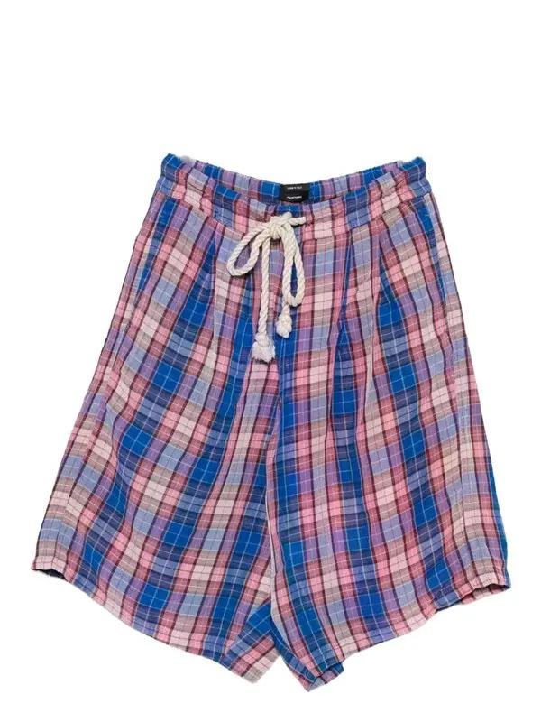 R13 Plaid Drawstring Shorts - Blue
