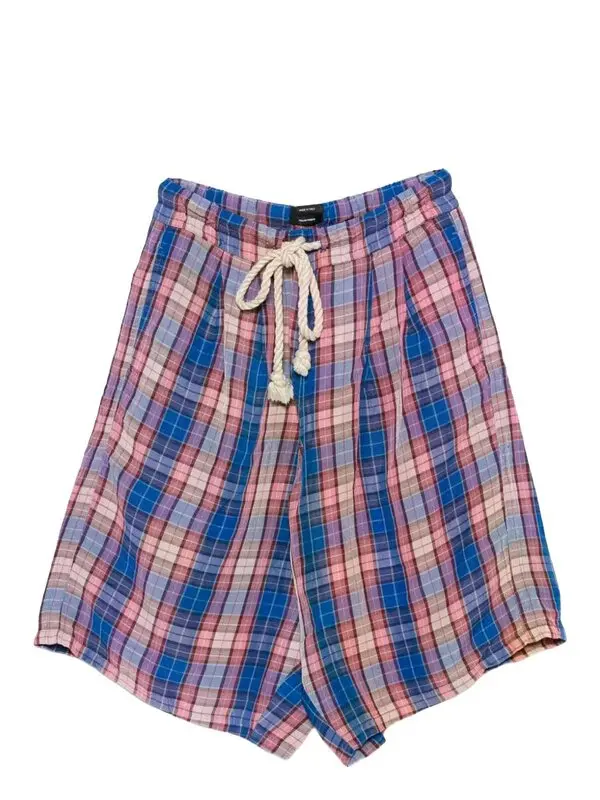 R13 Plaid Drawstring Shorts - Blue