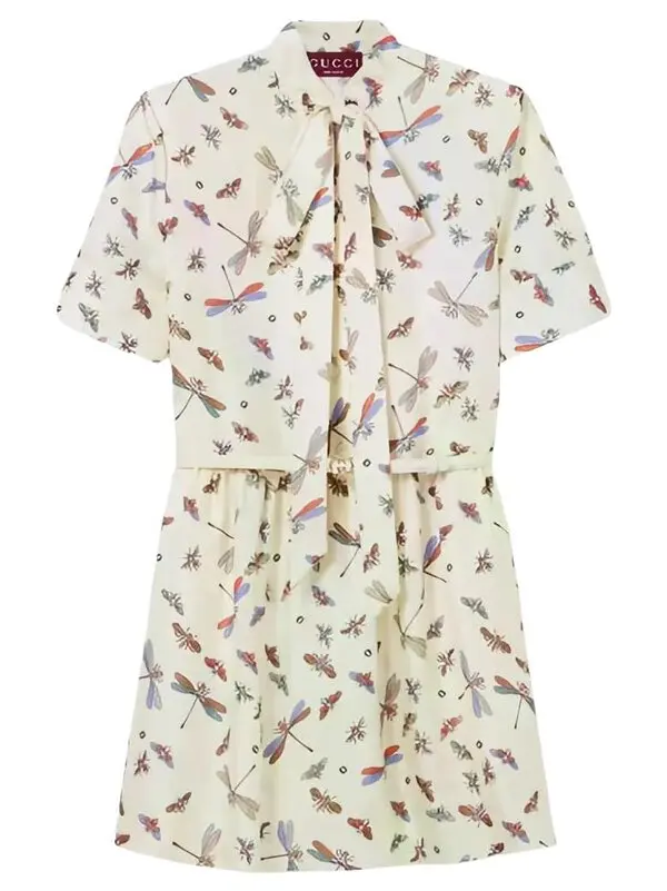 Gucci Printed Mini Dress - White