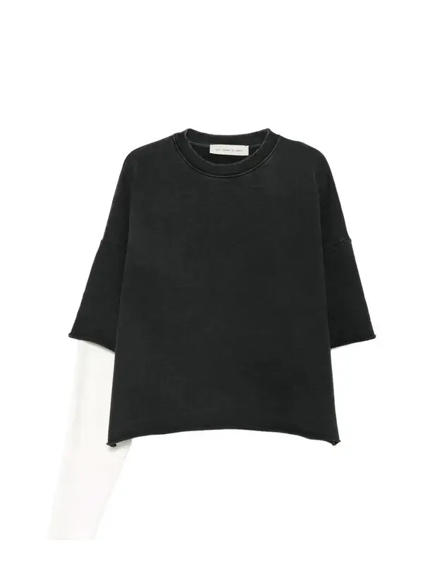 STAY HUMAN ON EARTH Layered Sweatshirt - Black