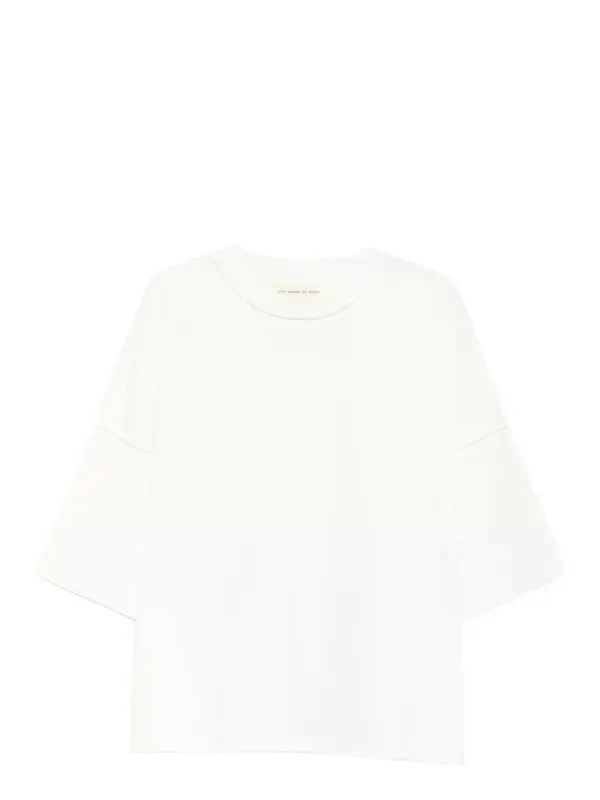 STAY HUMAN ON EARTH Dropped-shoulders T-shirt - White