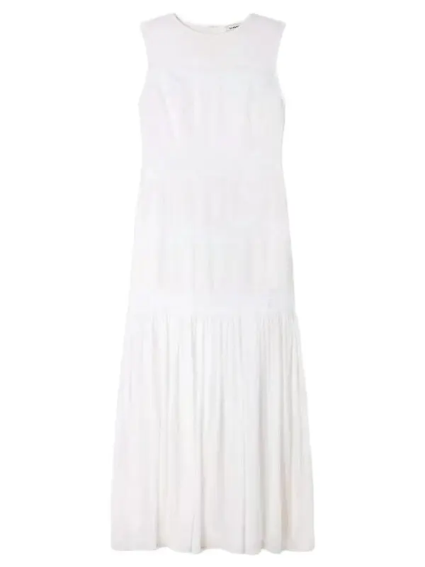 Sandro Lace-band Tiered Maxi Dress - White