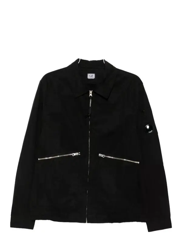 C.P. COMPANY Micro -reps Lens-detail Zip-up Shirt Jacket - Black