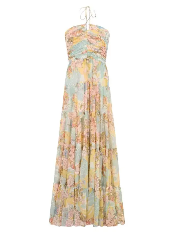 Ralph Lauren Floral-print Tiered Maxi Dress - Blue