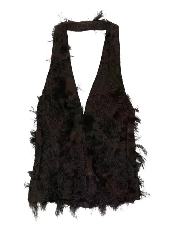 Séfr Anam Fringed Top - Brown
