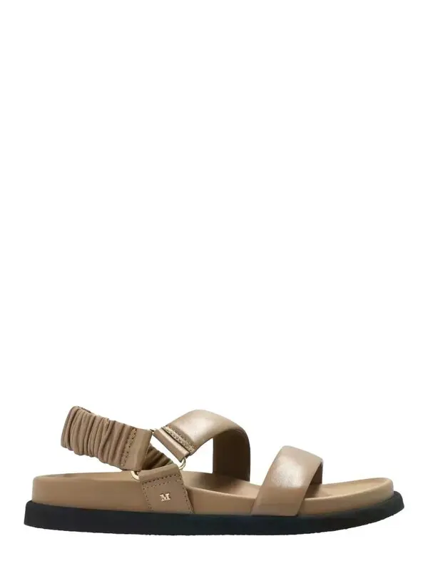 Max Mara Leather Slingback Sandals - Neutrals