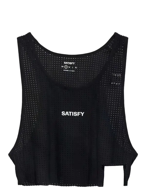 Satisfy Perforated Tank Top - Black