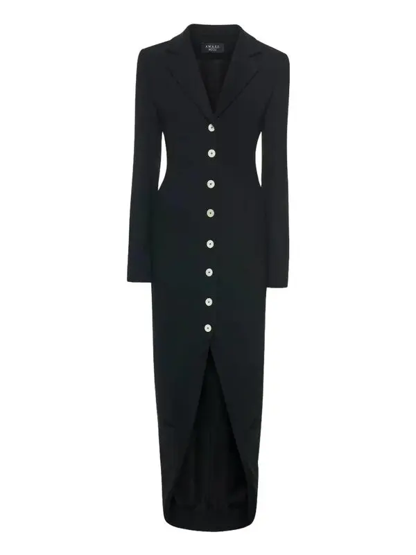 A.W.A.K.E. Mode V-neck Asymmetric Dress - Black