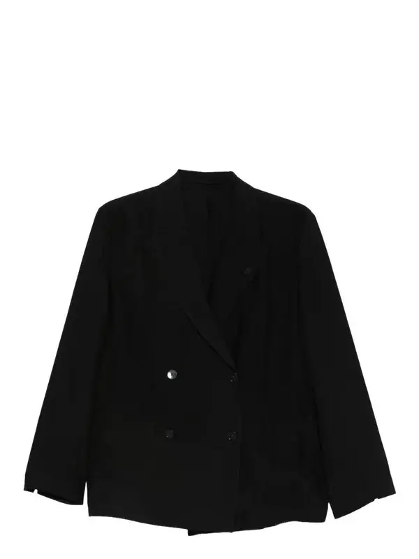 LARDINI Pinstripe Double-breasted Blazer - Black